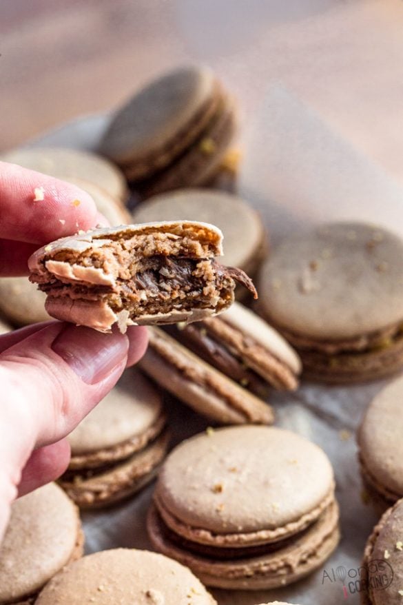 EASY Nutella Macarons Recipe (2-ingredient Filling)