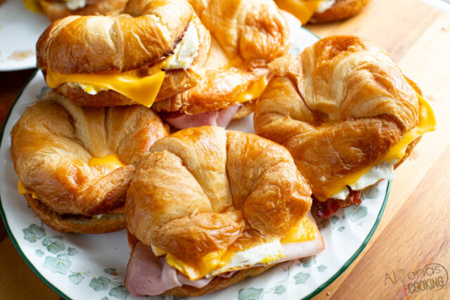 Easy Croissant Breakfast Sandwich - Alyona’s Cooking