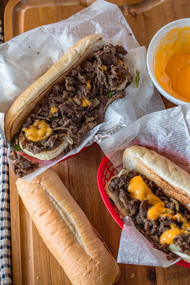 Cheddar Cheese Sauce Philly Cheesesteaks Recipe - Alyona’s Cooking