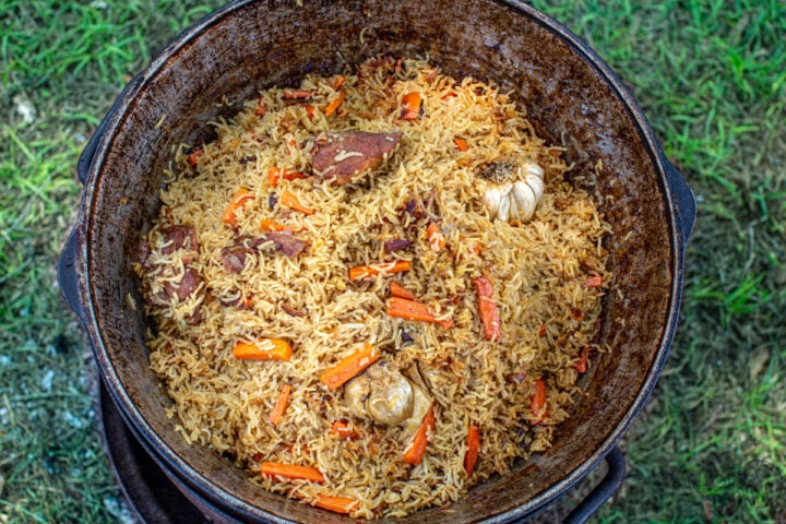 How To Make Uzbek Plov in Kazan (Outdoor Cooking) - Alyona’s Cooking