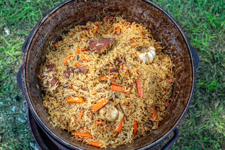 How To Make Uzbek Plov in Kazan (Outdoor Cooking) - Alyona’s Cooking