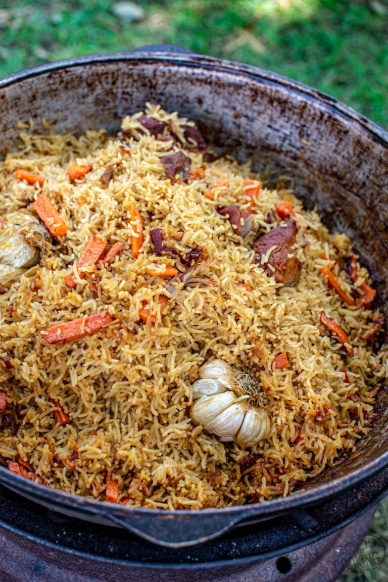 How To Make Uzbek Plov in Kazan (Outdoor Cooking) - Alyona’s Cooking