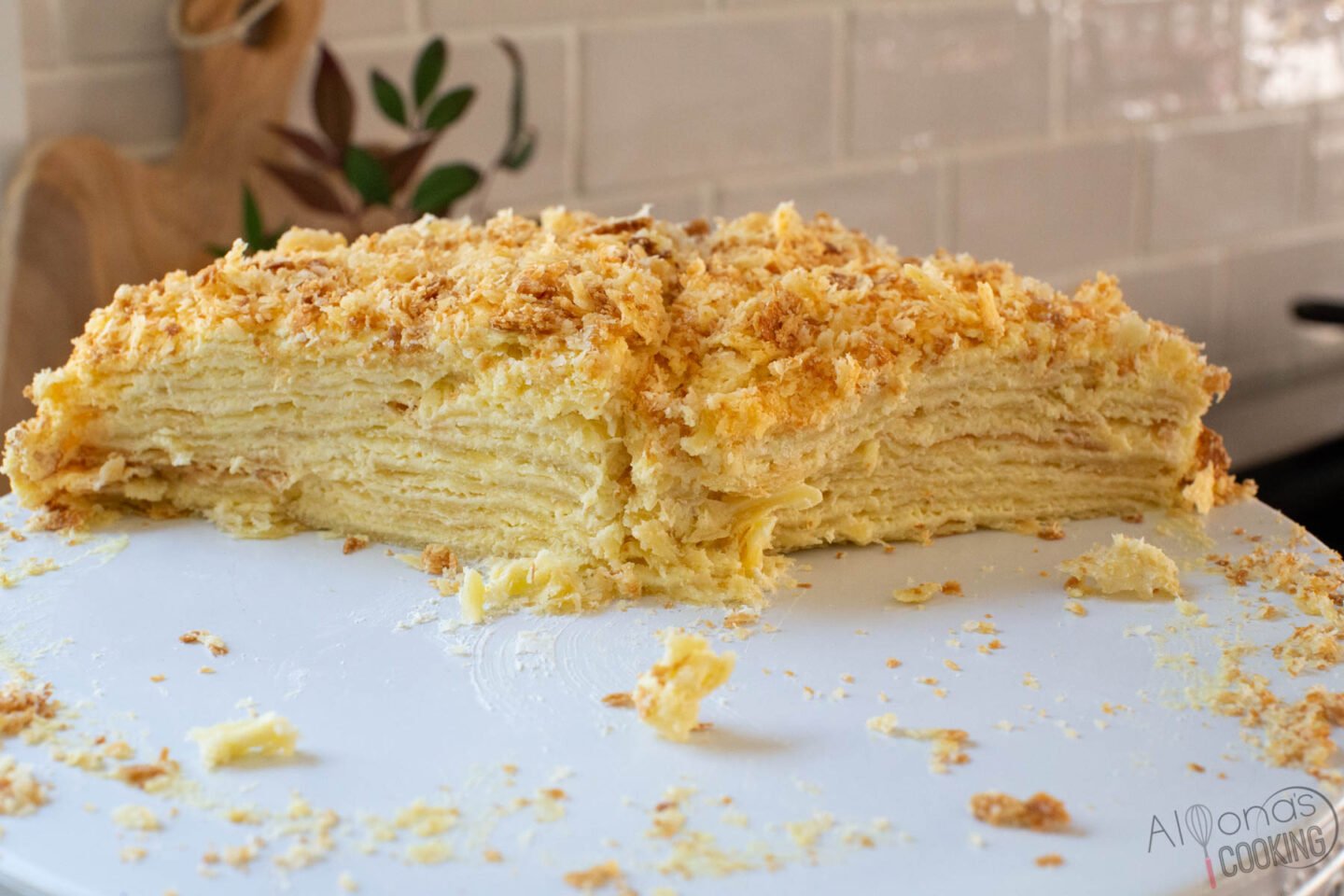 EASY Favorite Napoleon Cake (Puff Pastry Cake with Custard Cream) From ...