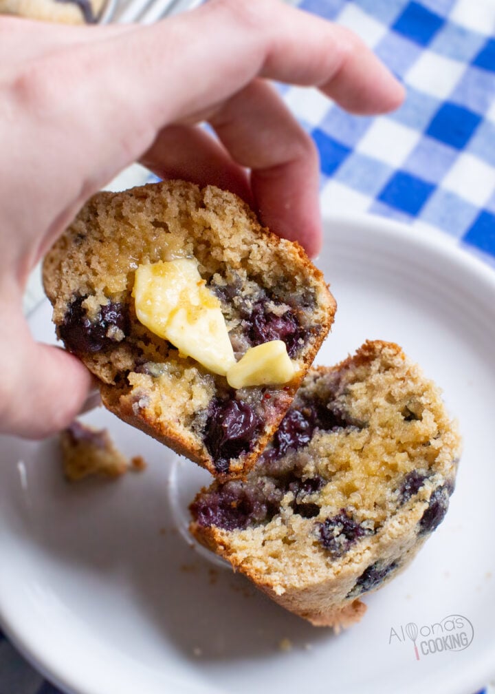 Quick and Easy Whole Wheat Blueberry Muffins with Fresh Milled Flour