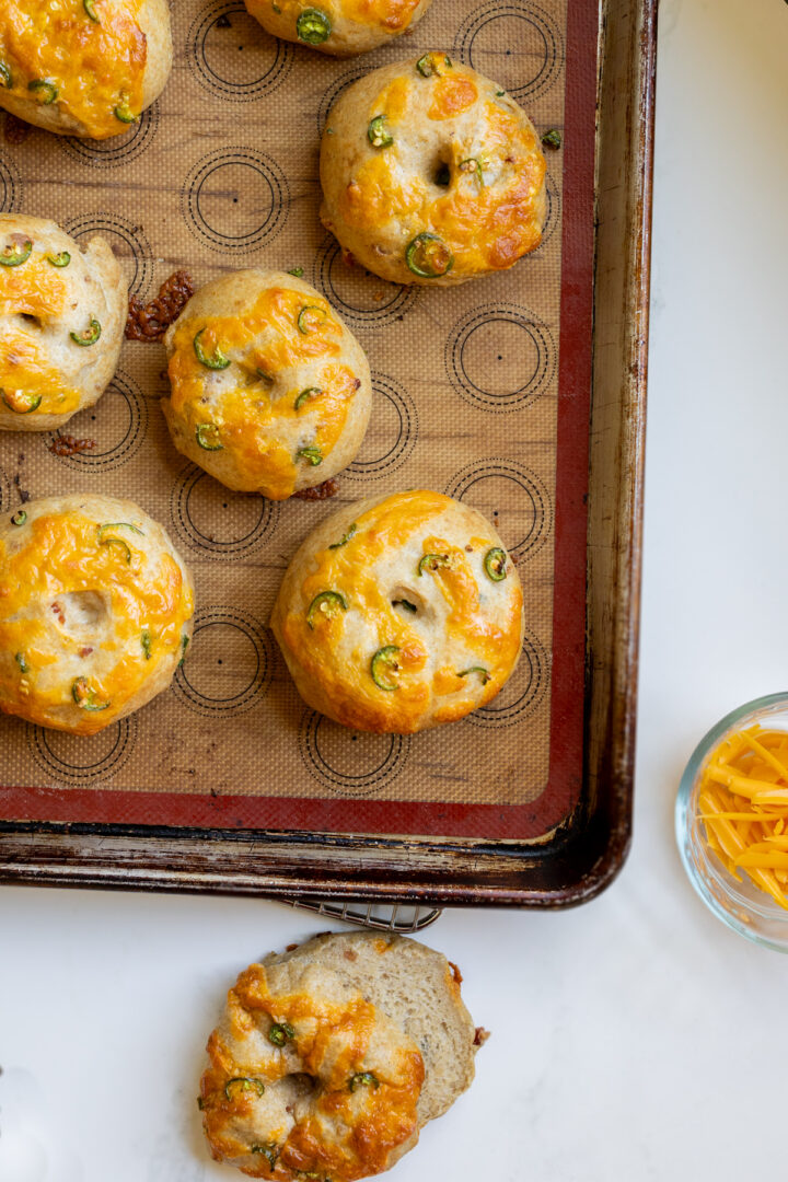 Jalapeño Cheddar Sourdough Bagels with Freshly Milled Flour - Alyona’s ...