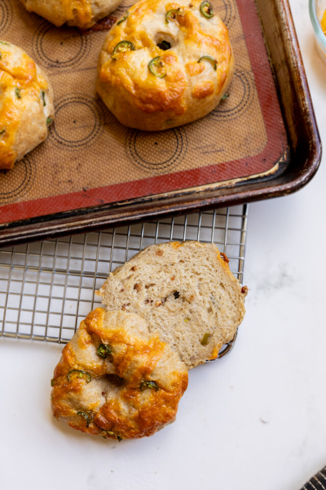 Jalapeño Cheddar Sourdough Bagels with Freshly Milled Flour - Alyona’s ...