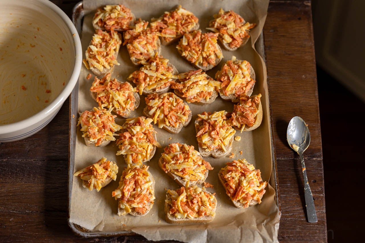 Cheesy Garlic Carrot Canapés (Video) - Alyona’s Cooking