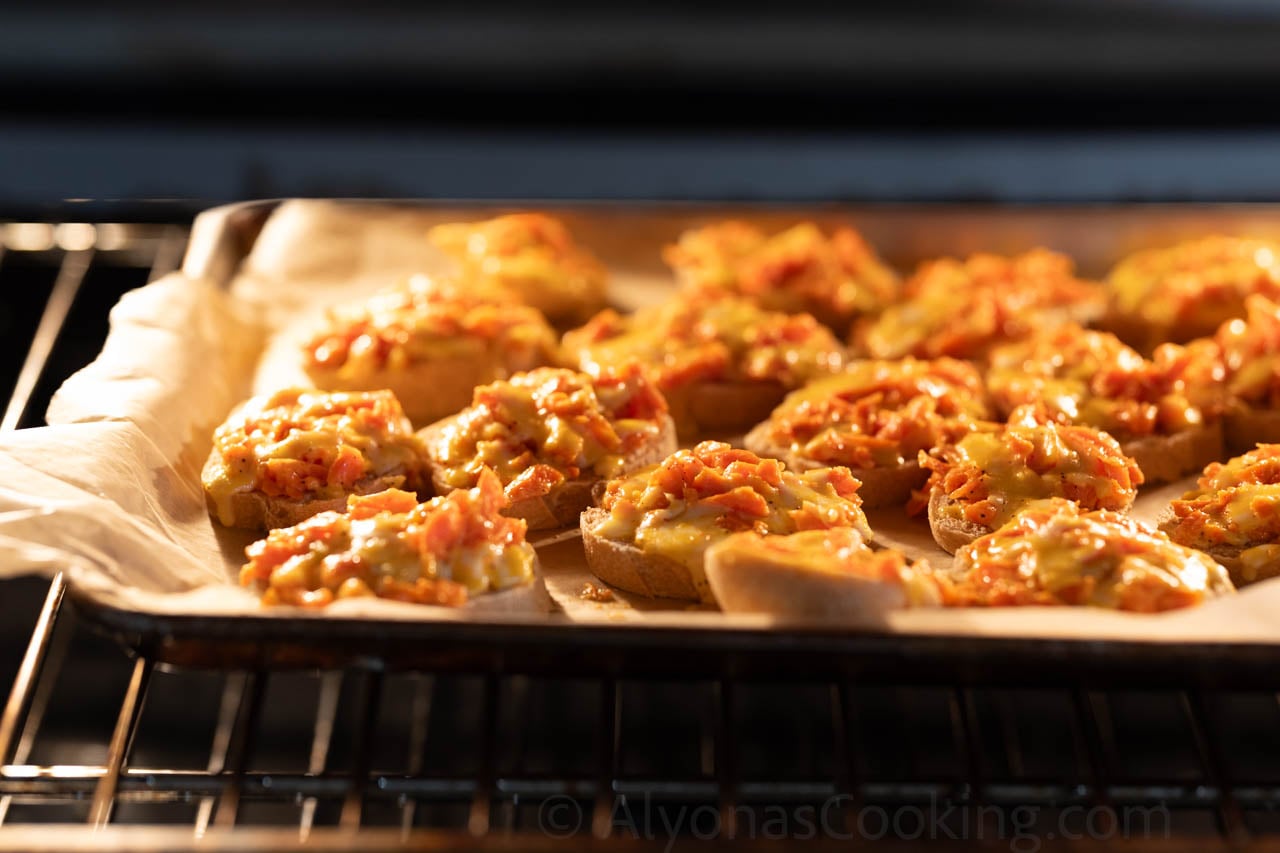 Cheesy Garlic Carrot Canapés (Video) - Alyona’s Cooking